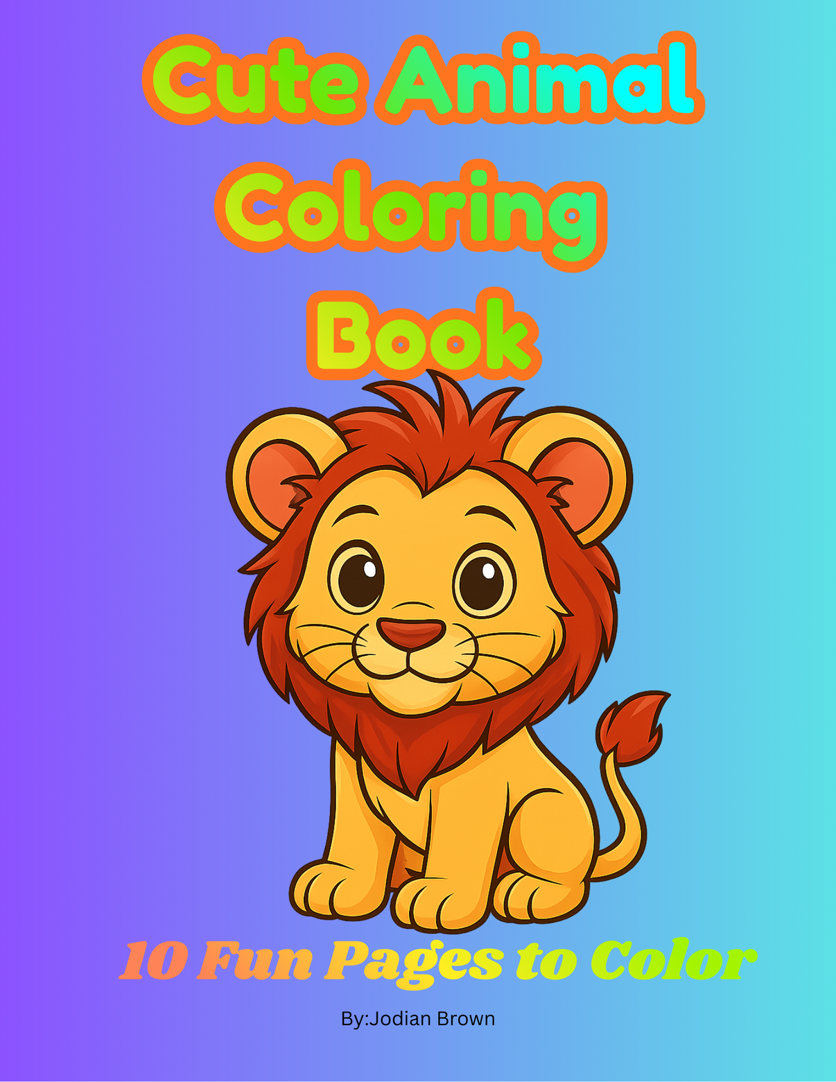 Cute Animal Coloring Book for Kids - Ages 3 - 7 - BON's